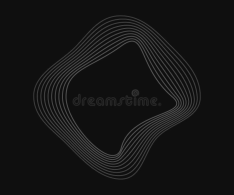 Round Curved Frame with Dynamic Wavy Stripes Stock Illustration ...