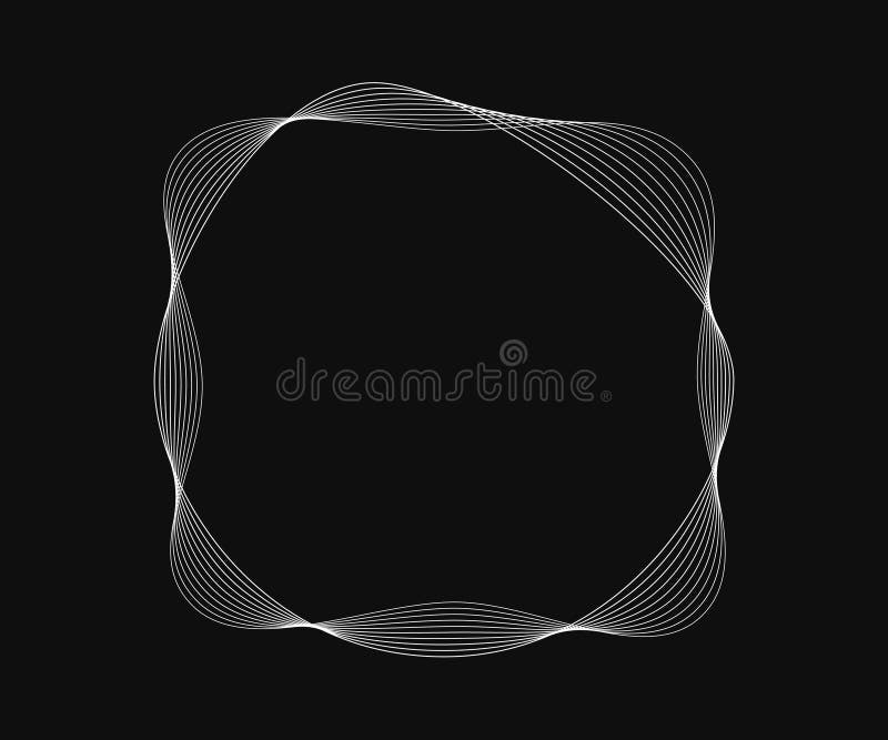 Round Curved Frame with Dynamic Wavy Stripes Stock Vector ...