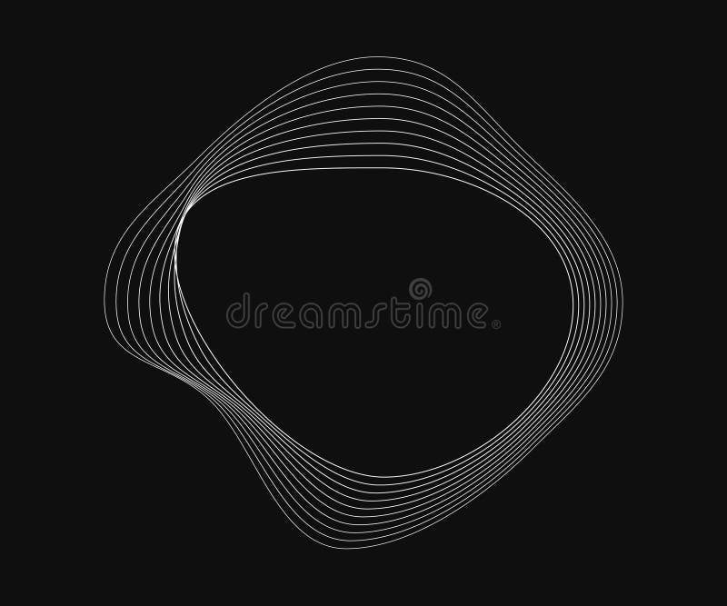 Round Curved Frame with Dynamic Wavy Stripes Stock Illustration ...