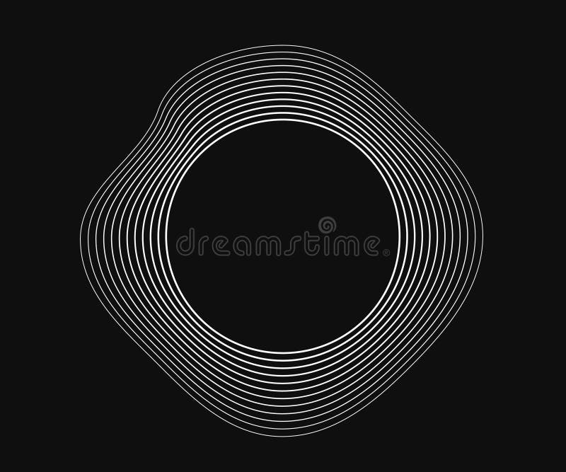 Round Curved Frame with Dynamic Wavy Stripes Stock Illustration ...