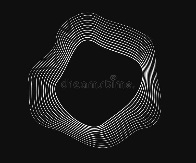 Round Curved Frame with Dynamic Wavy Stripes Stock Vector ...