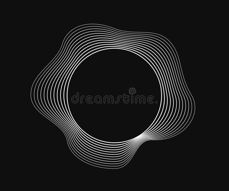 Round Curved Frame with Dynamic Wavy Stripes Stock Illustration ...