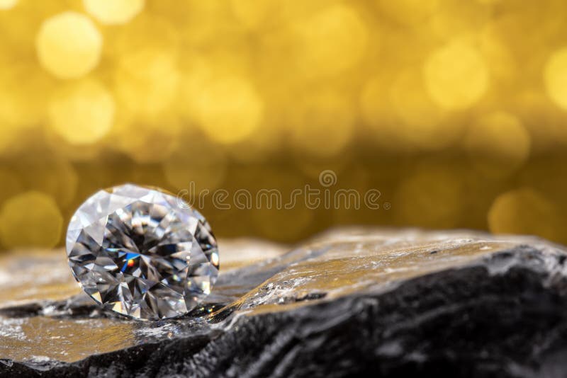 Diamond on the Black Marble Stock Image - Image of shinning, shine ...