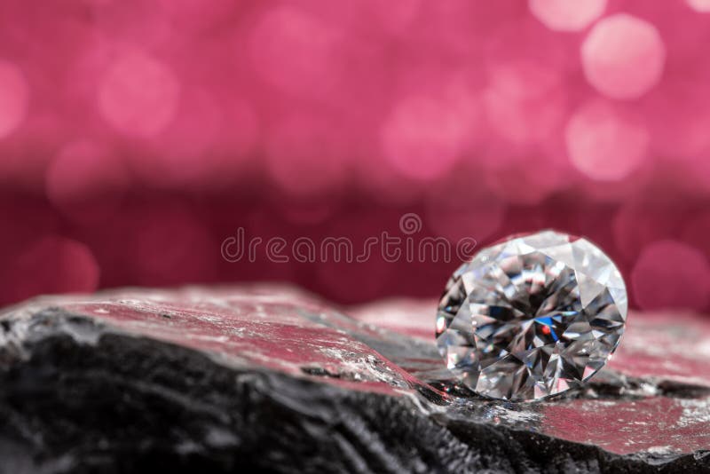 Diamond on the Black Marble Stock Photo - Image of spinning, round ...