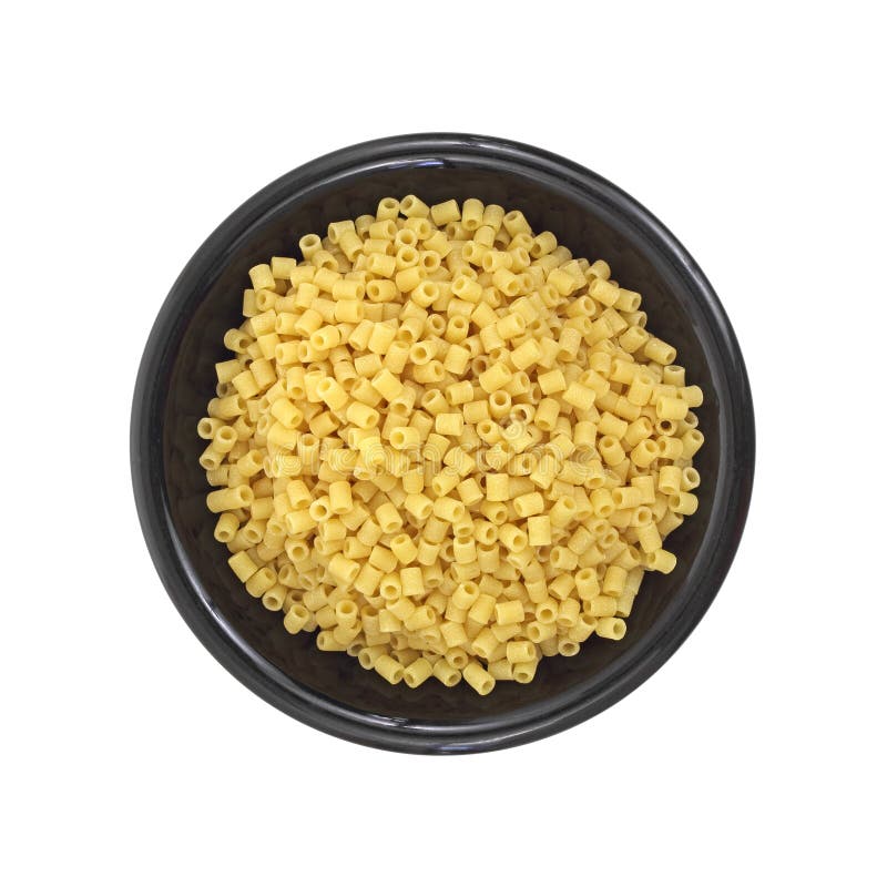 Round Cut Pasta Bowl Overhead View Stock Photo - Image of white, food ...