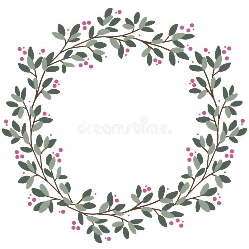 Round Cute Floral Frame. Isolated Vector Object Stock Vector ...