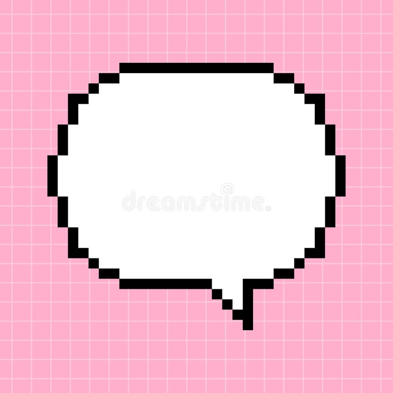 Round Cute Horizontal Frame in the Shape of a Pixelated Dialog Box on a ...