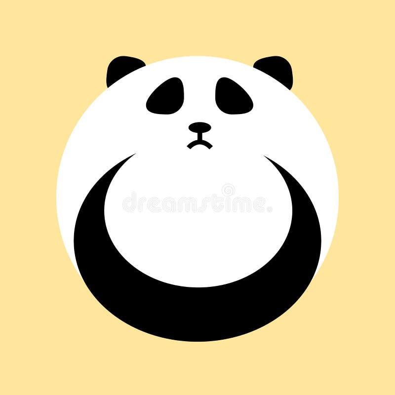 Round and Cute Panda, Abstraction Stock Vector - Illustration of black ...