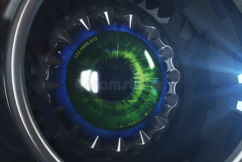 Round cyber eye stock illustration. Illustration of modern - 89268527