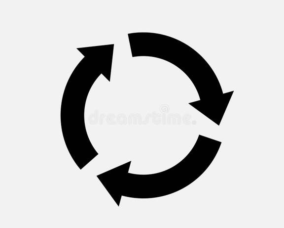 Round Cycle Recycle Reload Load Loading Circular Arrow Path Pointing ...