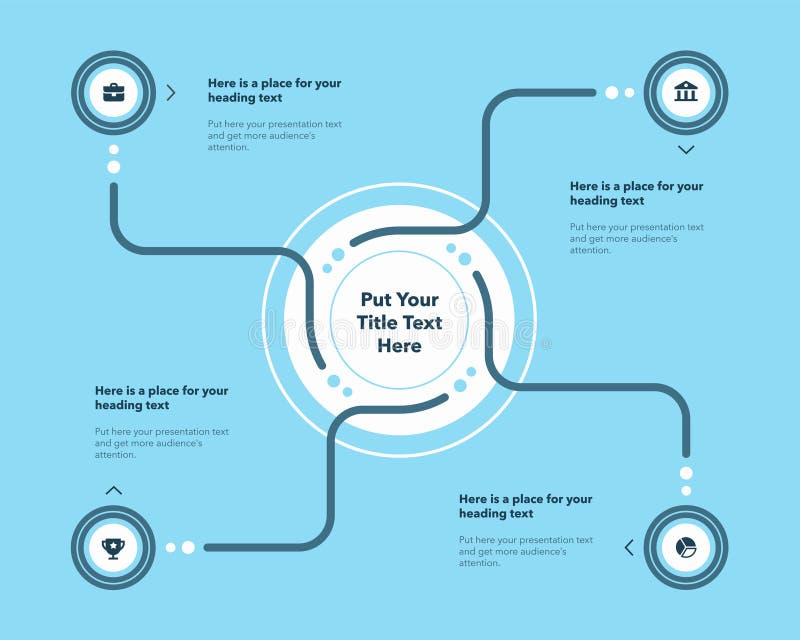 Round Cycle Diagram with Four Options or Steps - Blue Version Stock ...