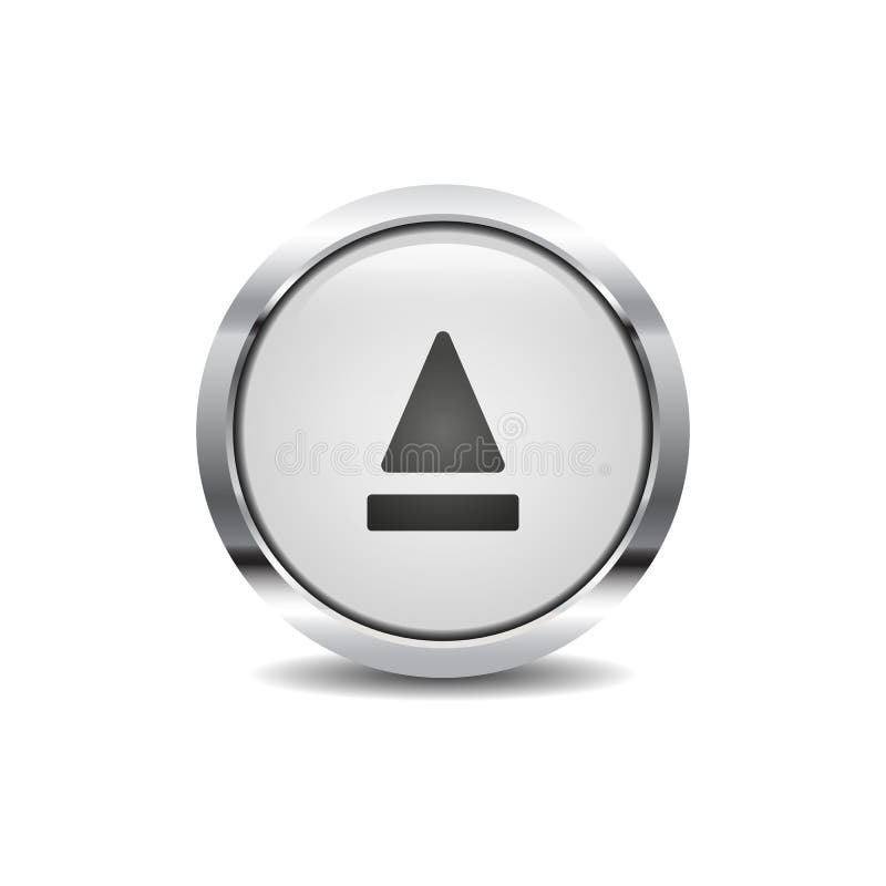 Eject Icon Vector Image Round 3d Button with Metal Frame Stock Vector ...