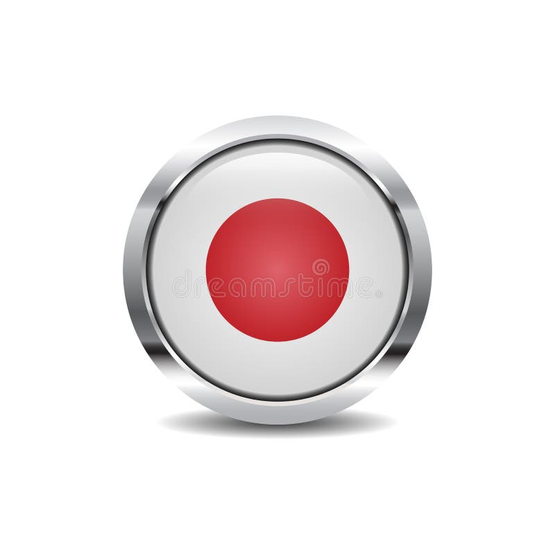 Record Icon Vector Image Round 3d Button with Metal Frame Stock Vector ...