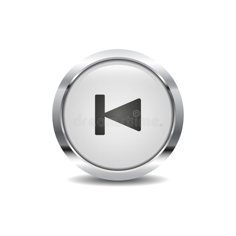 Rewind Icon Vector Image Round 3d Button with Metal Frame Stock Vector ...