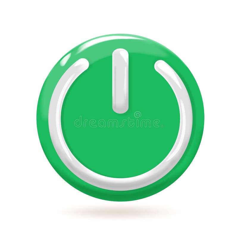 Round 3D Plastic on Off Button, Insulated on a White Background Stock ...