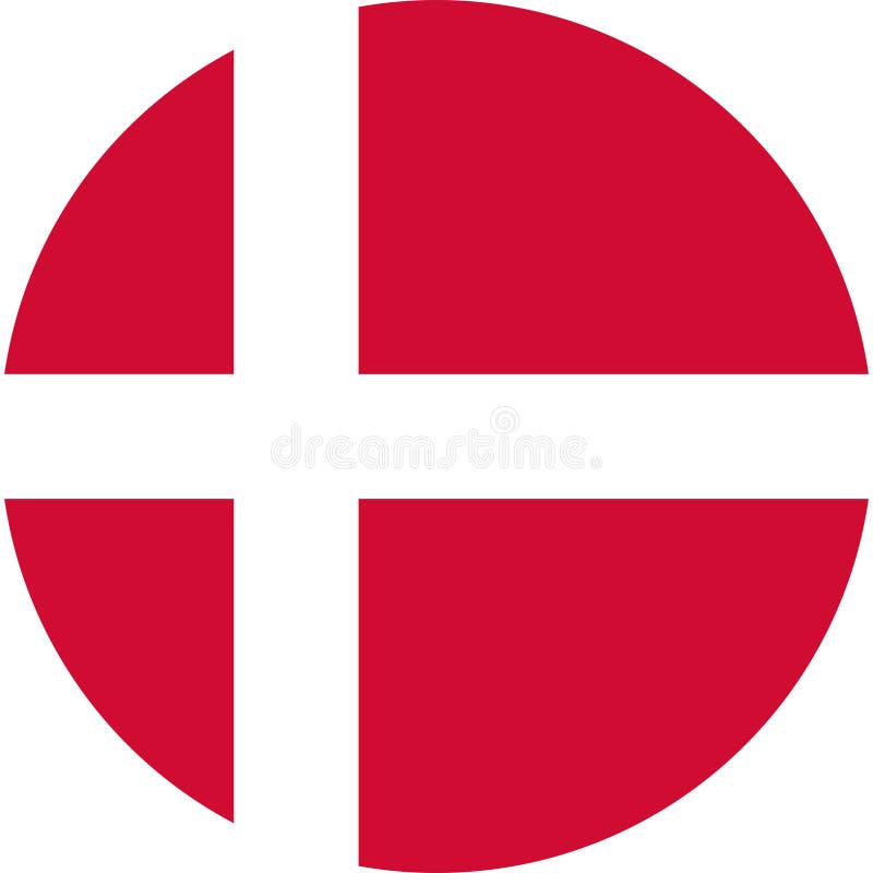 Round Danish Flag of Denmark Stock Vector - Illustration of circular ...