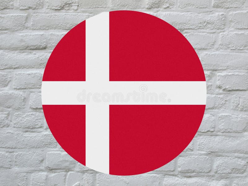 Round Danish Flag of Denmark Stock Illustration - Illustration of ...