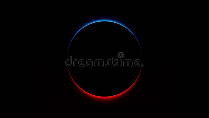 Round Dark Backdrop with Rainbow Varicoloured Colorful Glowing Loop ...