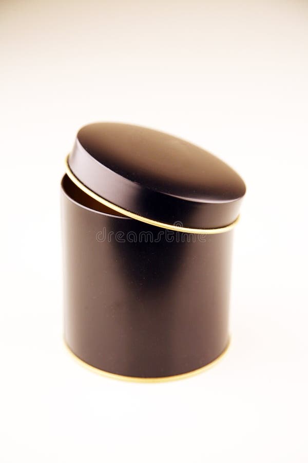 Round dark tin stock image. Image of black, open, circular - 5846059
