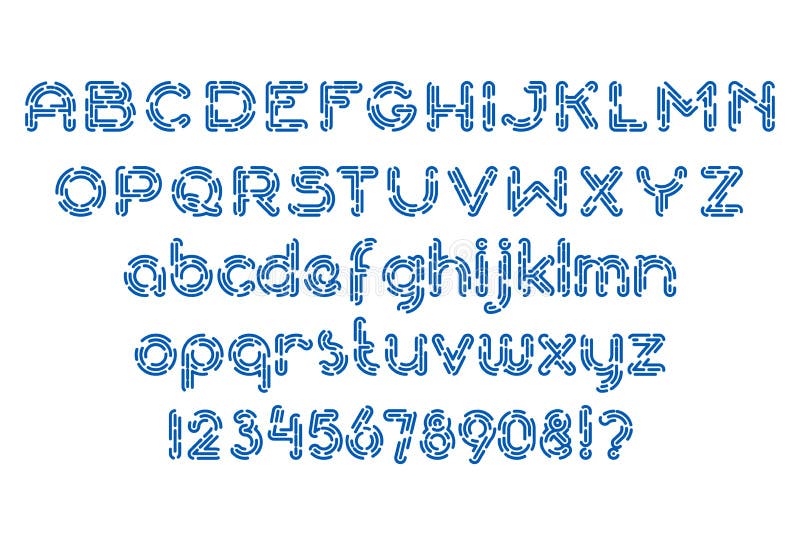 Dashed line alphabet set stock vector. Illustration of eps10 - 44803058