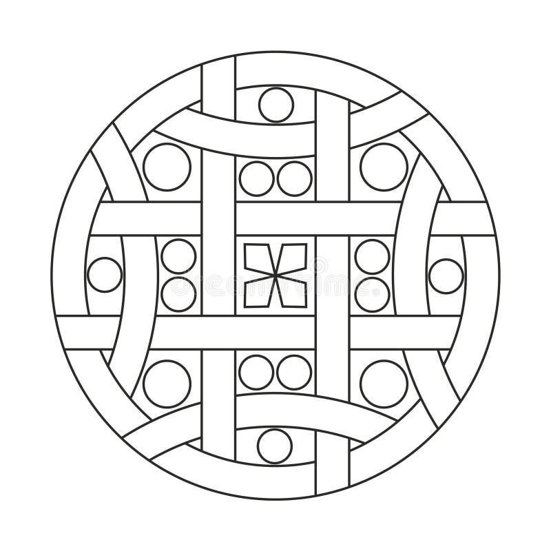 Round Decor Vector Line Art. Decorative Element Vector Illustration ...