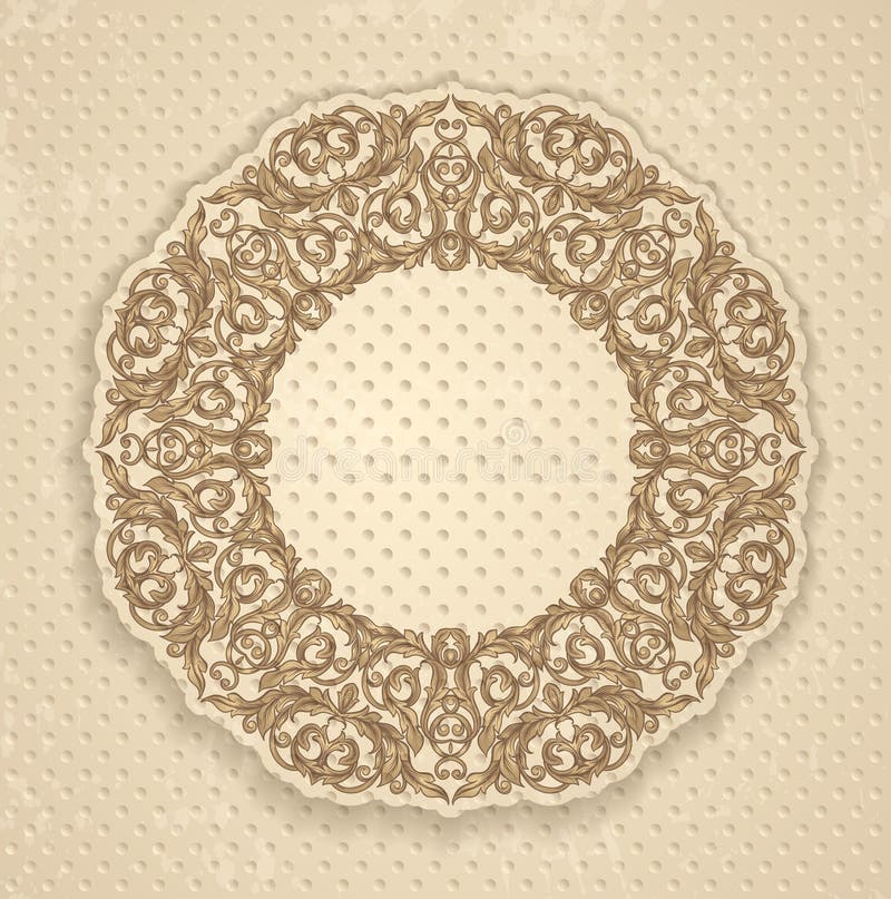Round decorated frame stock vector. Illustration of leaf - 39912577
