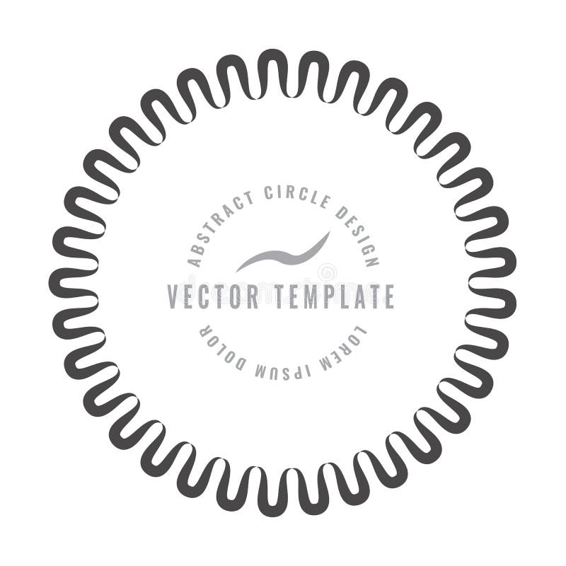 Round Decorative Border Frame with Wavy Line. Vector Illustration ...