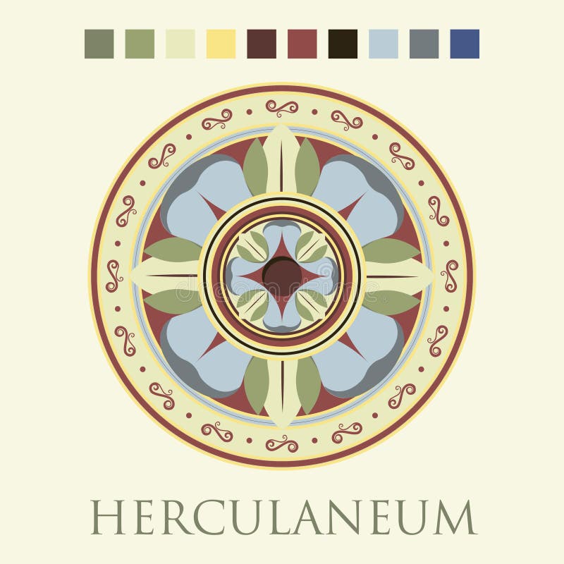 Round Decorative Element in the Ancient Roman Style Stock Vector ...