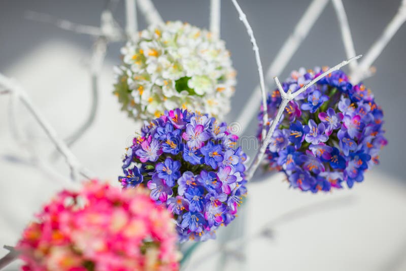 Round Decorative Flower Balls Stock Photo - Image of purple, spring ...