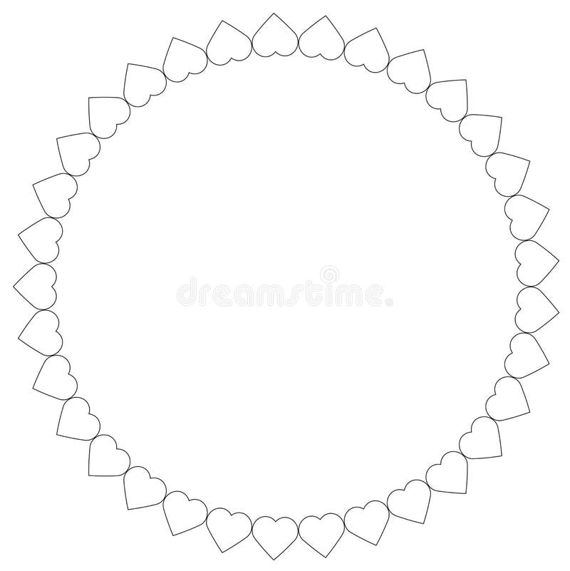Round Decorative Frame.from Contour Lines. Decorative Frame Stock ...