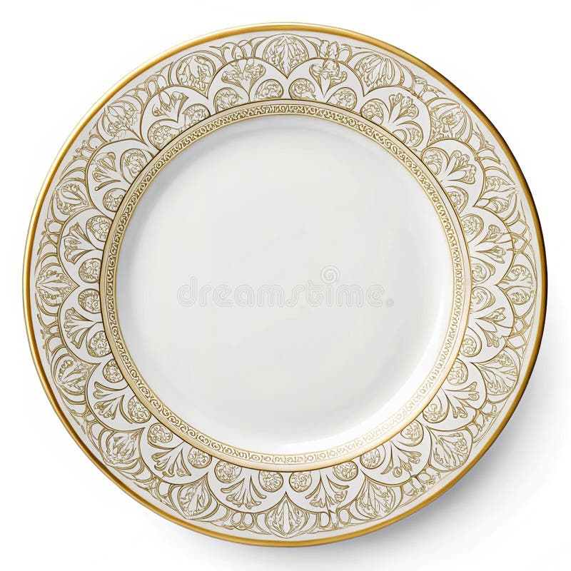 Round Decorative Wall Plate on White Background Stock Illustration ...