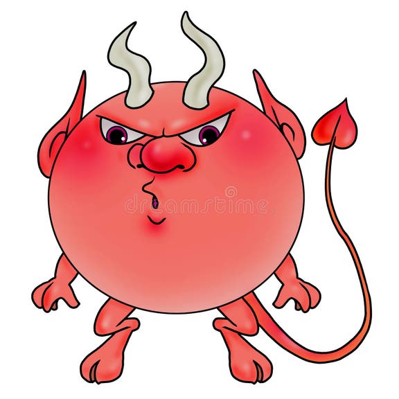 Round demon stock illustration. Illustration of cartoon - 20032351