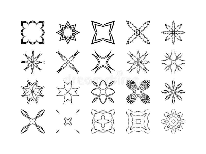 Round Design Elements, for Logos, Ornaments, Icons, Set of Geometric ...