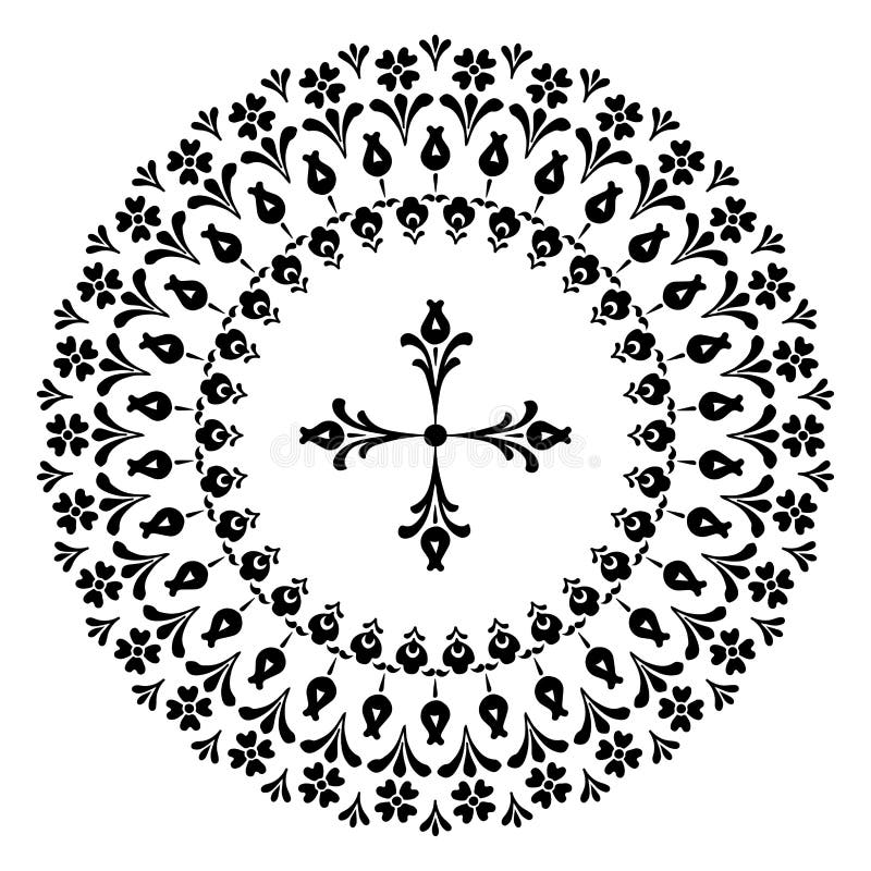 Round designs with a cross stock illustration. Illustration of cross ...
