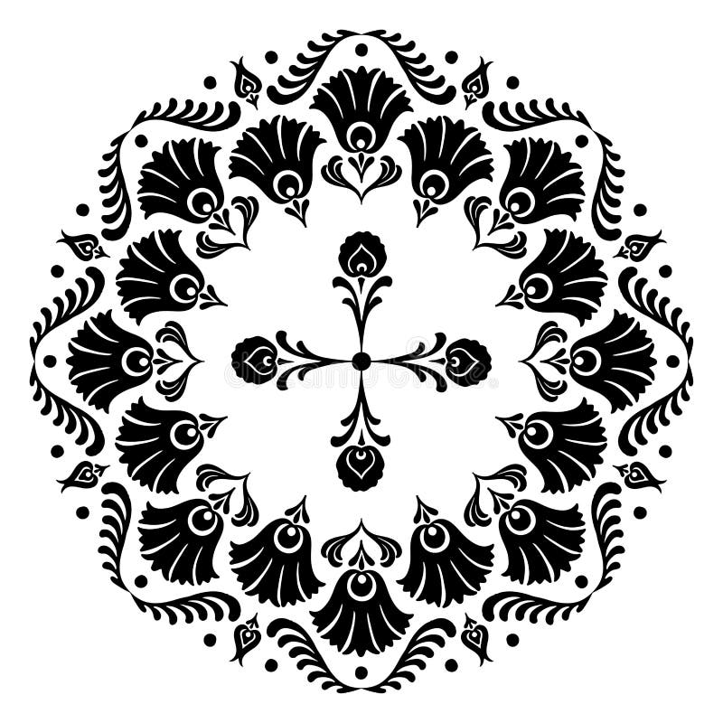 Round designs with a cross stock illustration. Illustration of floral ...