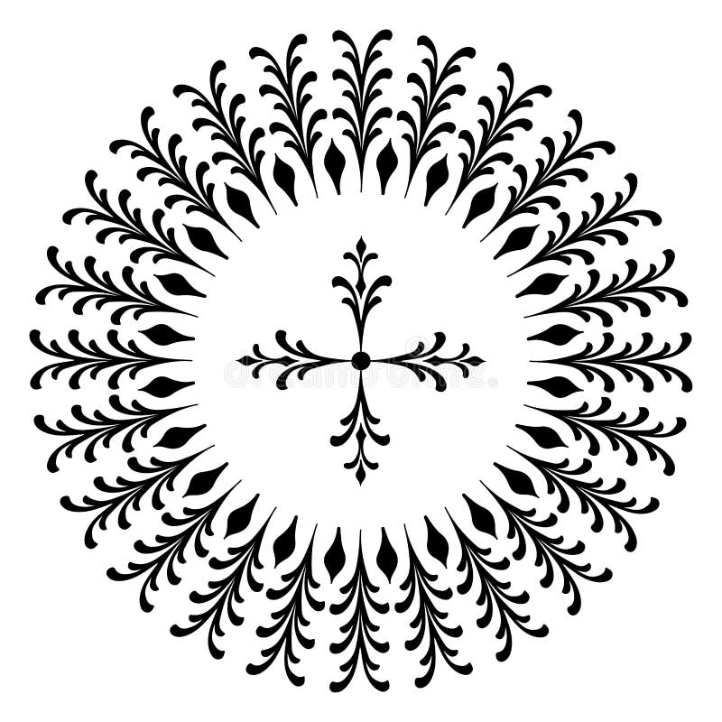 Round designs with a cross stock illustration. Illustration of graphic ...