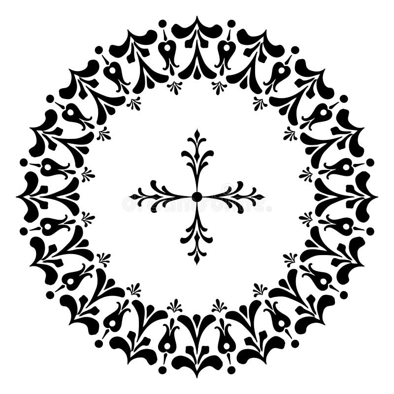 Round designs with a cross stock illustration. Illustration of circle ...