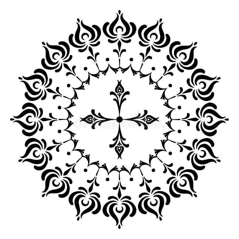 Round designs with a cross stock illustration. Illustration of circular ...