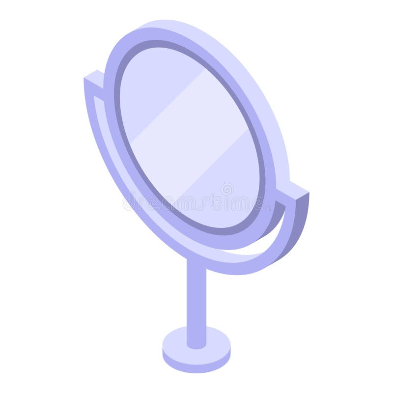 Round Desktop Mirror Standing on Table for Beauty and Reflection Stock ...