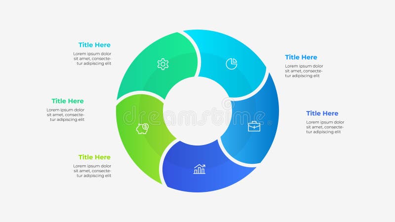 Round Diagram Divided into 5 Segments. Concept of Five Processes of ...