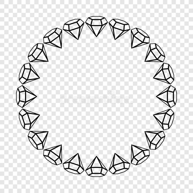 Round Diamond Frame. Black Isolated Element. in the Center is a Place ...