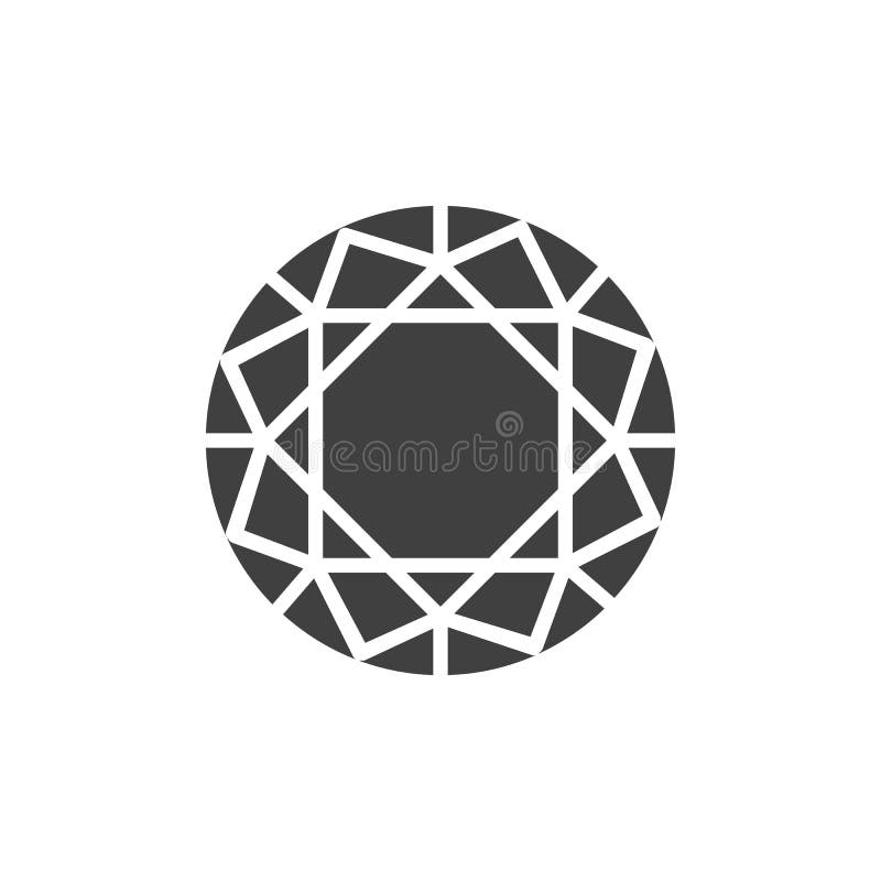 Round gemstone vector icon stock vector. Illustration of icon - 150372131