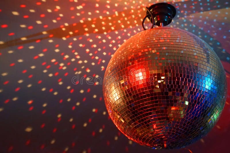 Round Disco Ball, Light Reflections on a Ceiling Stock Photo - Image of ...