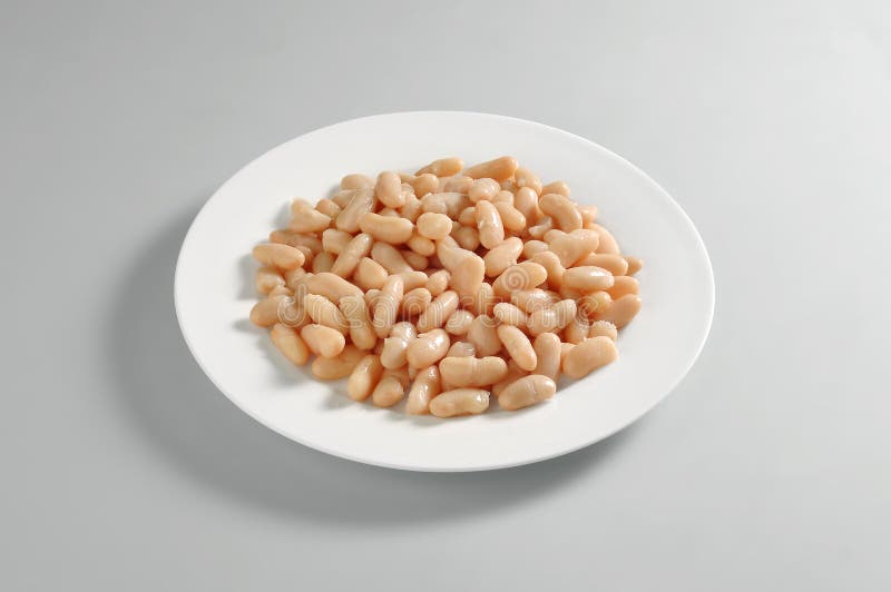 Round Dish with a Portion of Boiled White Beans Stock Photo - Image of ...