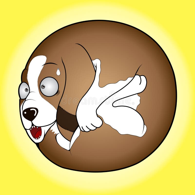 Round dog stock vector. Illustration of brown, compressed - 56700300