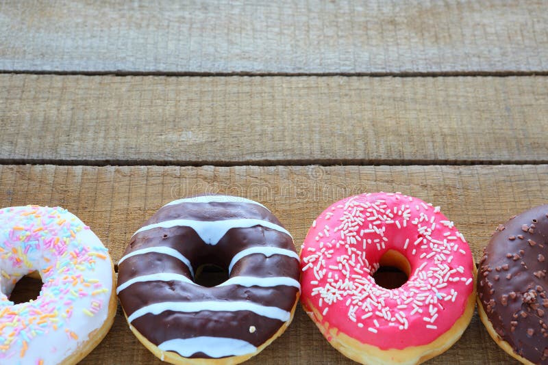 Round Donuts with Colored Glaze Stock Photo - Image of food, fast: 36376788