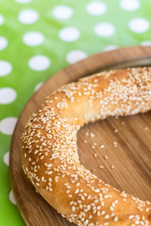 Round donuts with sesame stock image. Image of shallow - 72986069