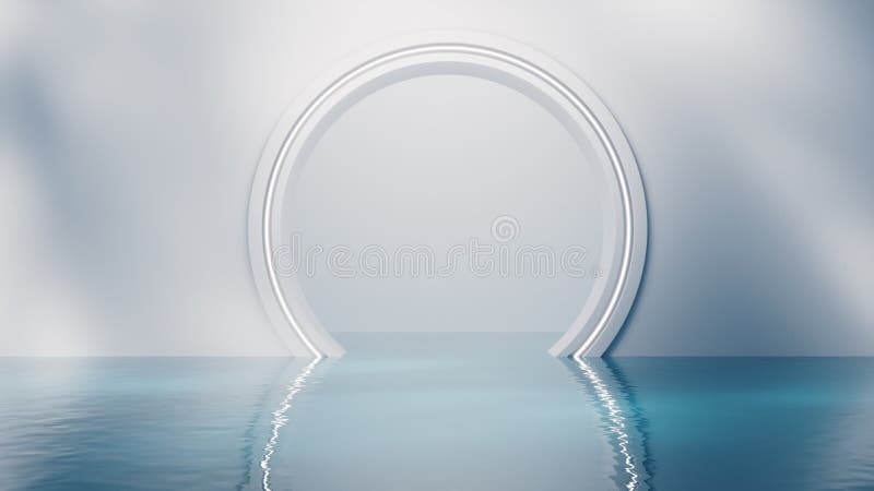 Round Door with Water Surface, 3d Rendering Stock Video - Video of ...