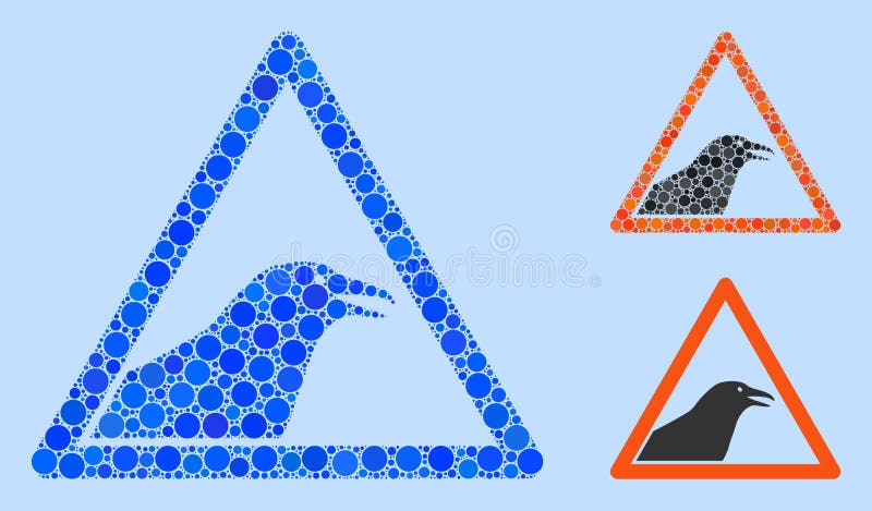 Round Dot Bird Warning Icon Collage Stock Illustration - Illustration ...