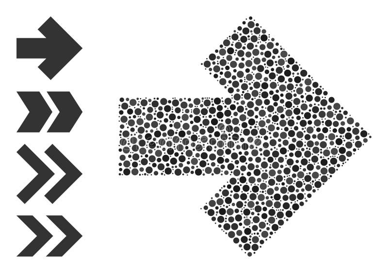 Dotted Arrow Right Collage of Round Dots and Bonus Icons Stock Vector ...